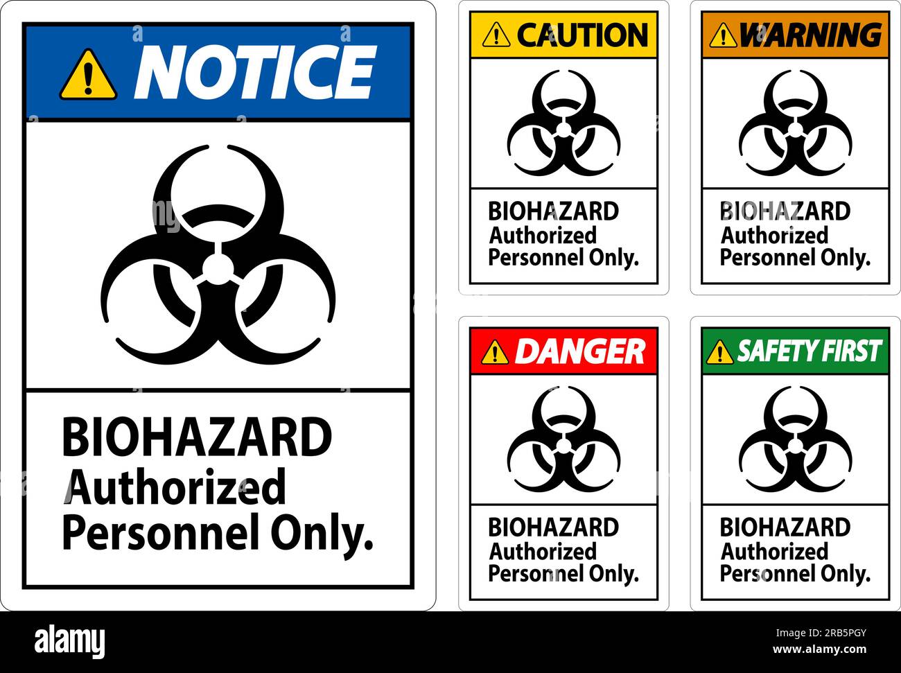 Warning Label Biohazard Authorized Personnel Only Stock Vector Image ...