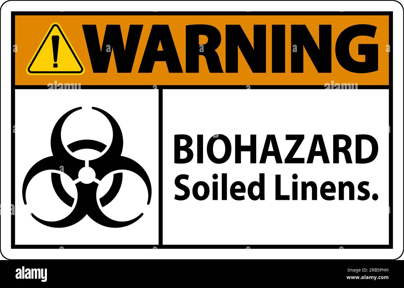 Biohazard Warning Label Biohazard Soiled Linens Stock Vector Image ...