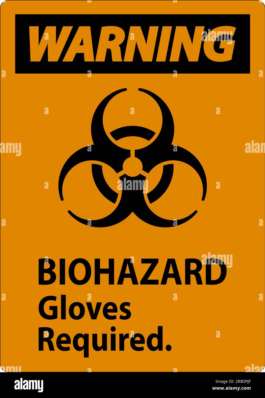 Biohazard Warning Label Biohazard Gloves Required Stock Vector Image ...