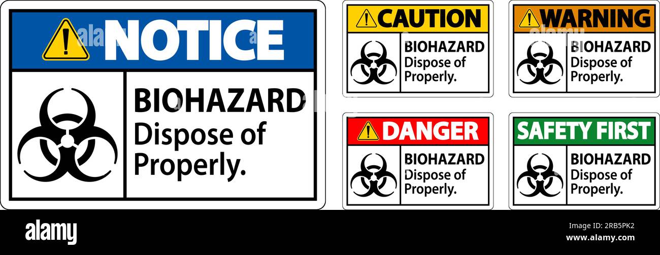 Biohazard Warning Label Biohazard Dispose Of Properly Stock Vector ...