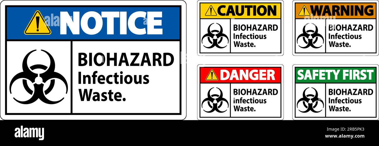 Biohazard Warning Label Biohazard Infectious Waste Stock Vector Image ...