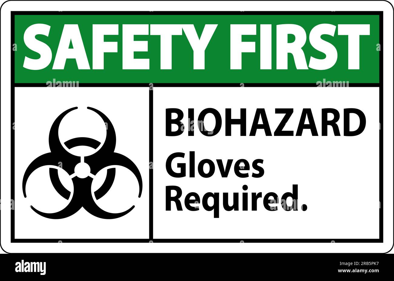 Biohazard Safety First Label Biohazard Gloves Required Stock Vector ...