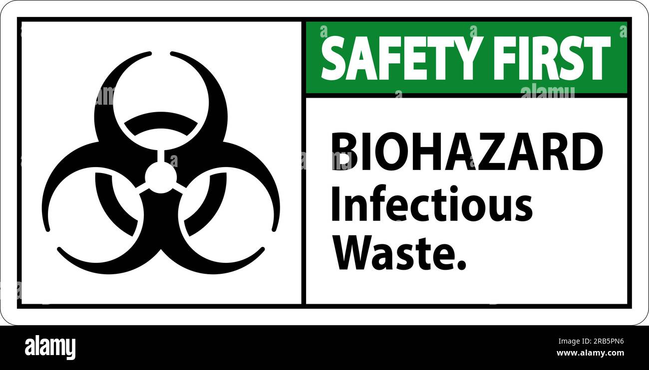 Biohazard Safety First Label Biohazard Infectious Waste Stock Vector ...