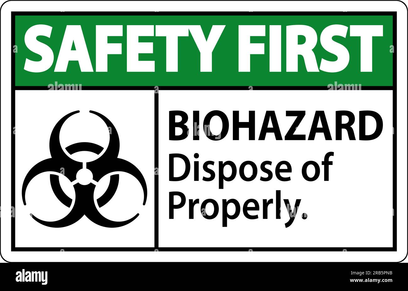 Biohazard Safety First Label Biohazard Dispose Of Properly Stock Vector ... Biohazard Safety First Label Biohazard Dispose Of Properly Stock Vector ...
