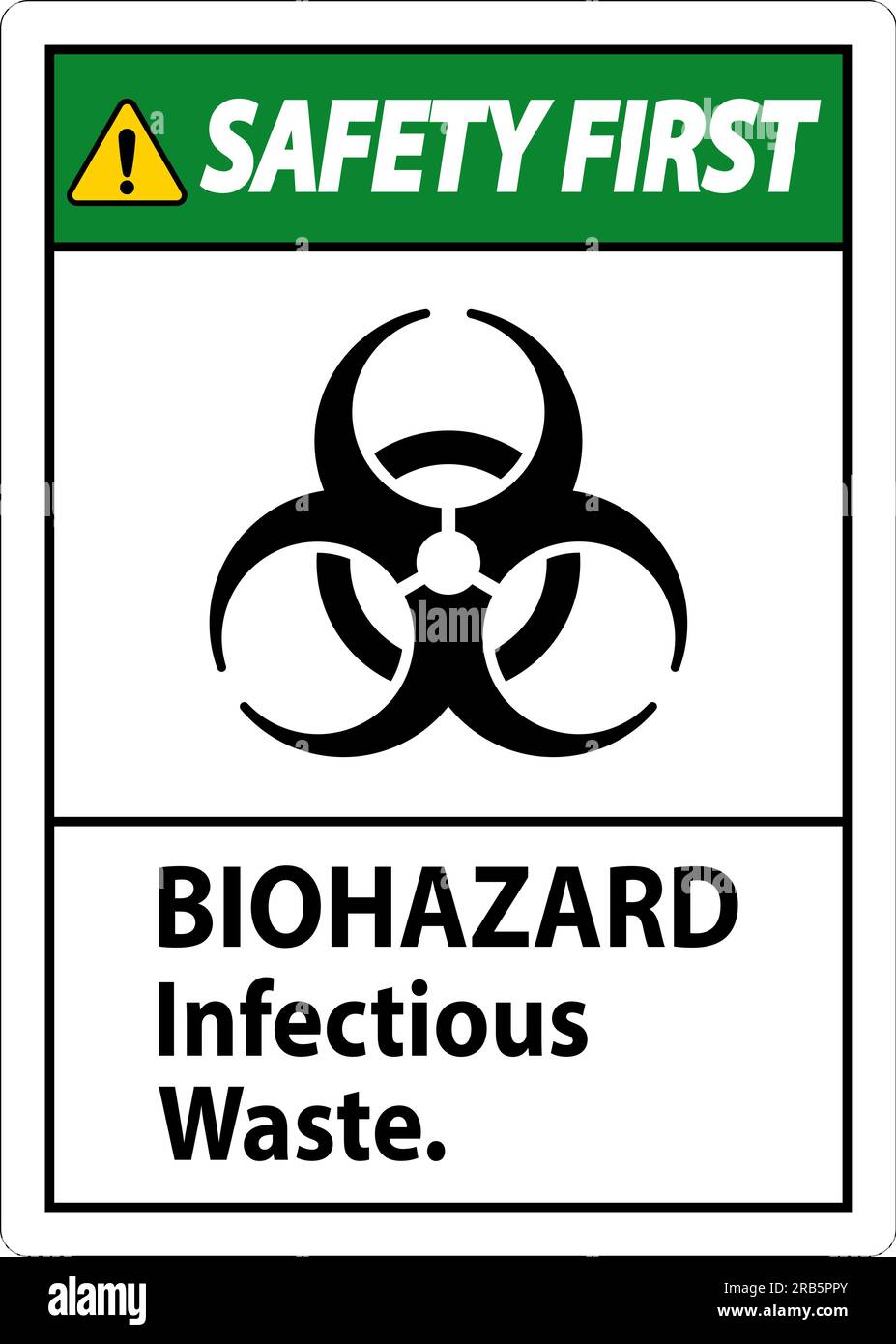 Biohazard Safety First Label Biohazard Infectious Waste Stock Vector ...