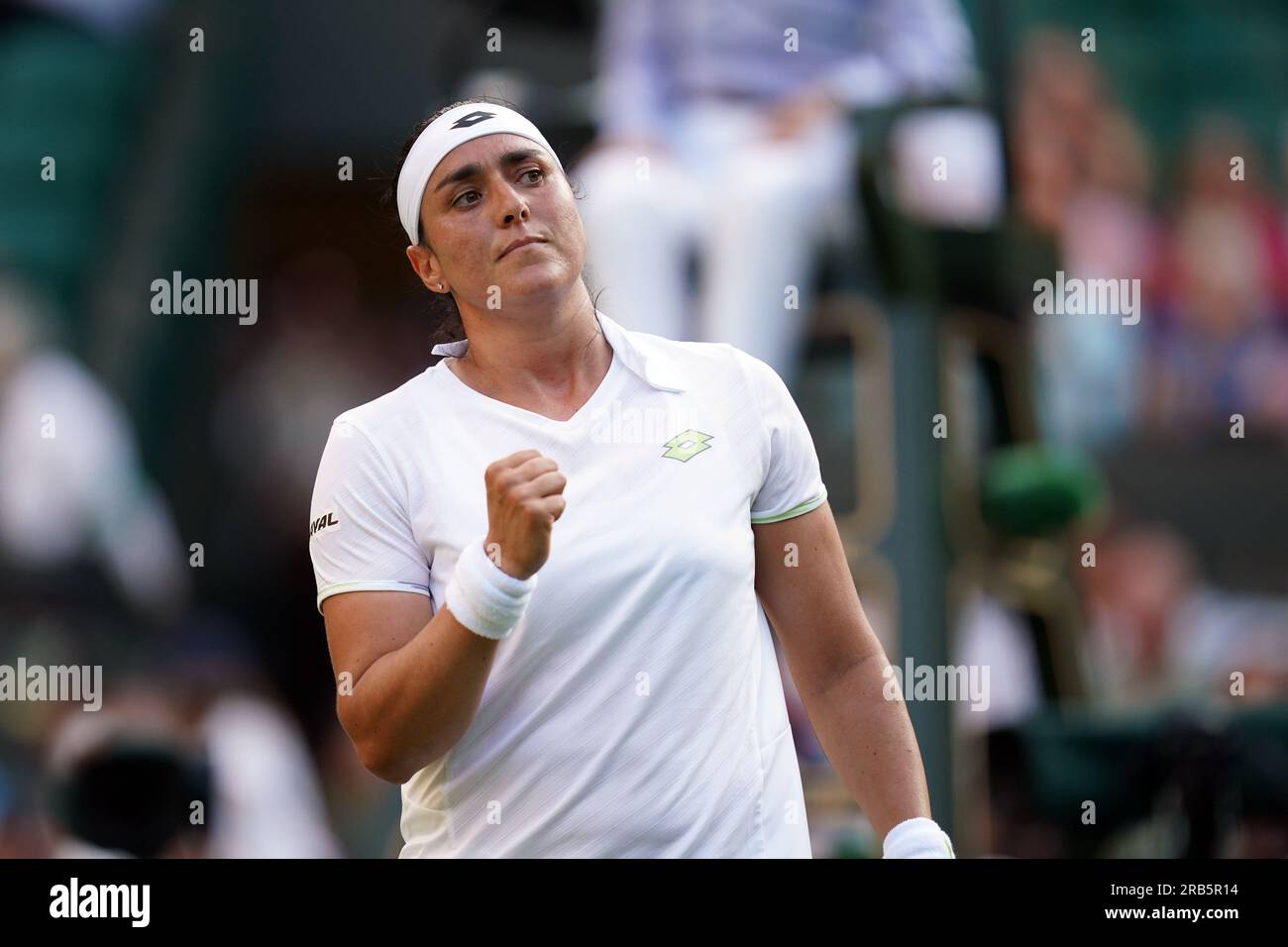 Ons Jabeur celebrates victory over Zhuoxuan Bai on day five of the 2023 ...