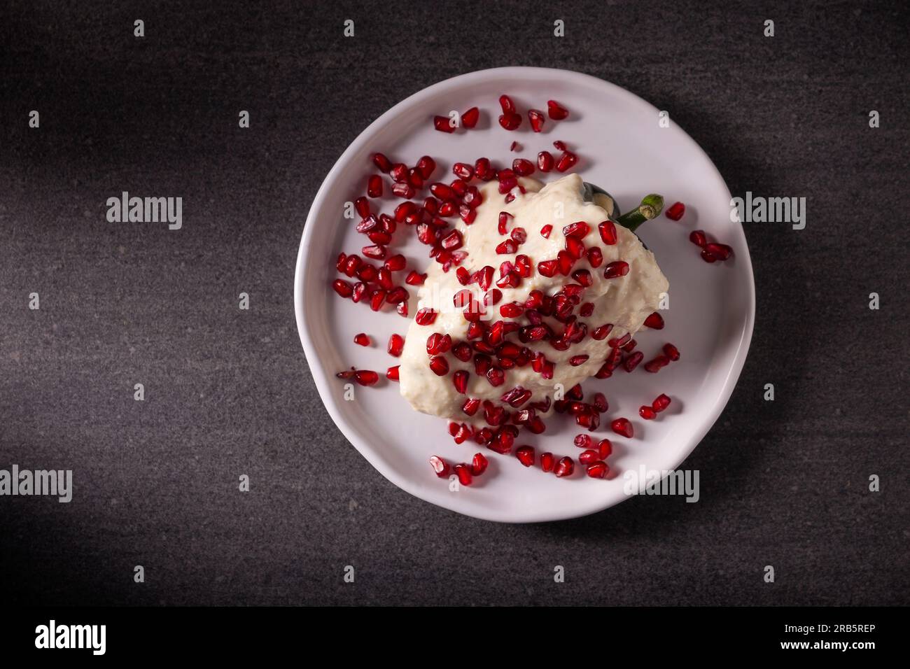 Chiles en Nogada, Typical dish from Mexico. Prepared with poblano chili ...