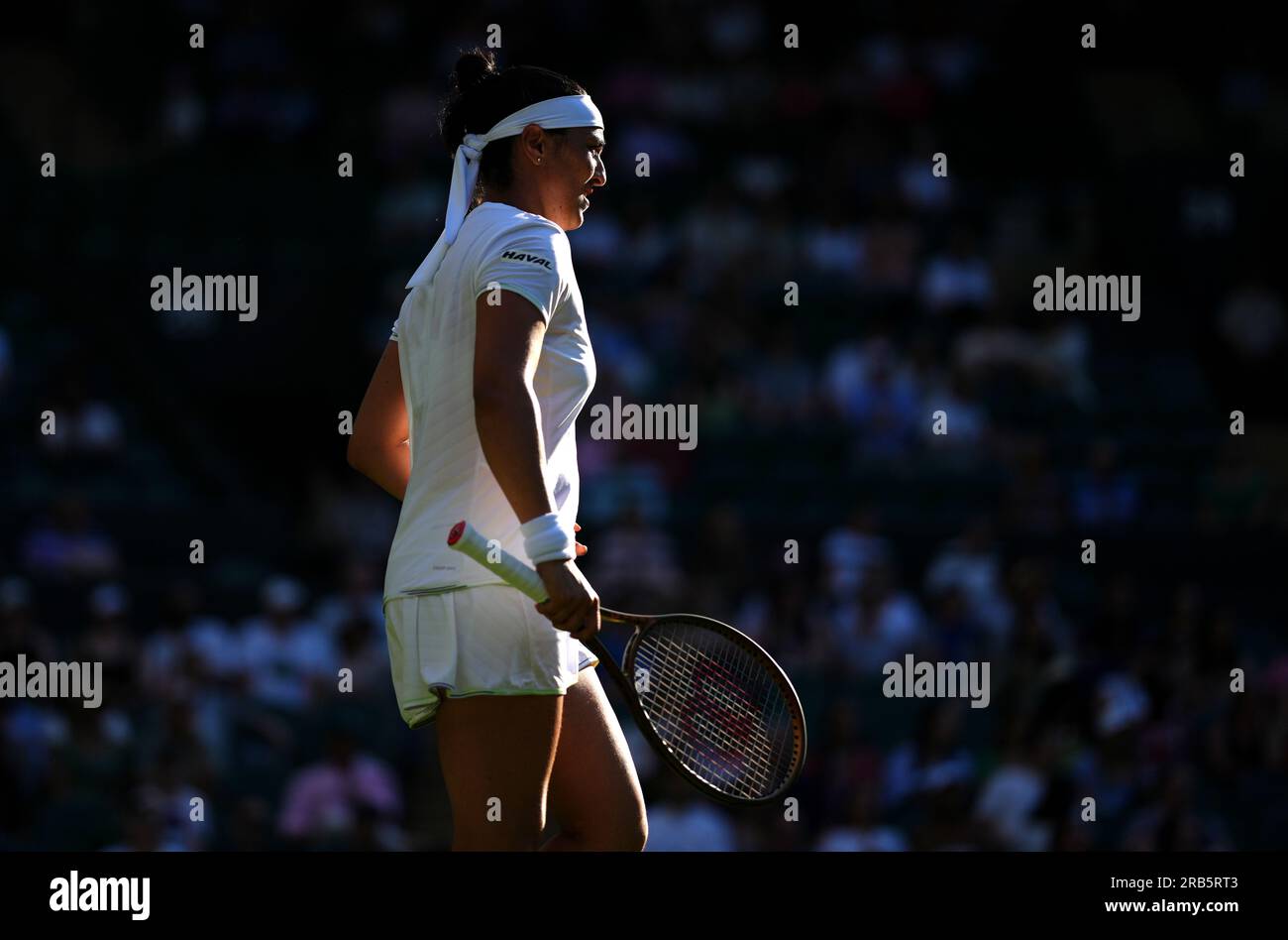 Ons Jabeur during her match against Zhuoxuan Bai (not pictured) on day ...