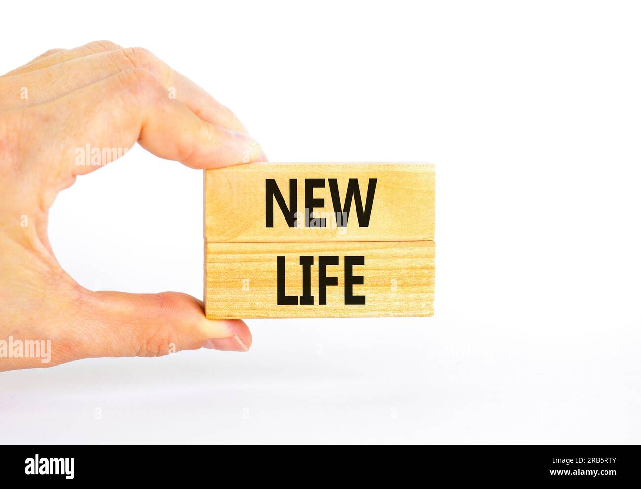 New life symbol. Concept words New life on wooden blocks on a beautiful ...
