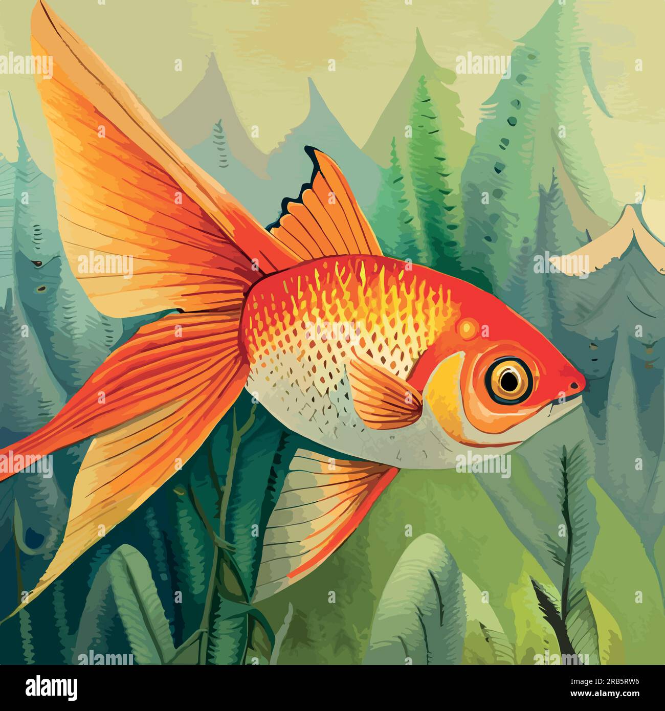 Watercolor fish illustration hi-res stock photography and images - Alamy