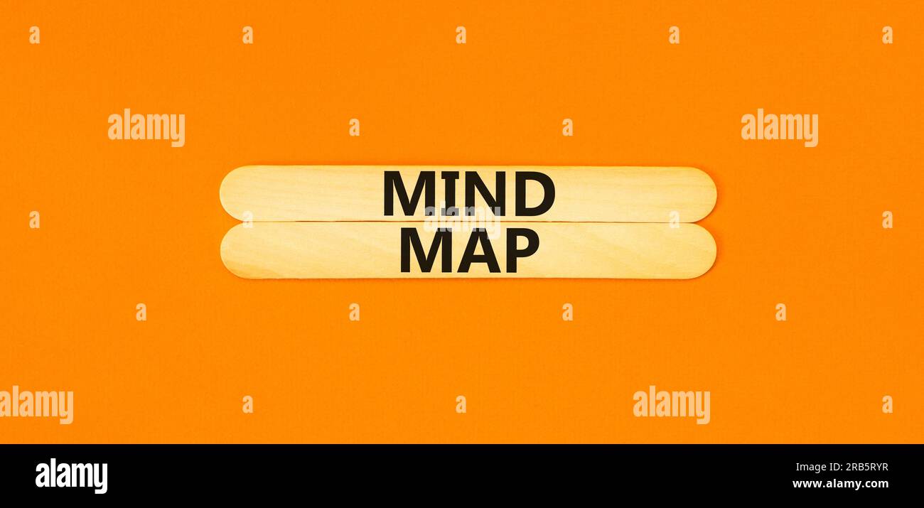 Mind map symbol. Concept words Mind map on beautiful wooden stick on a ...