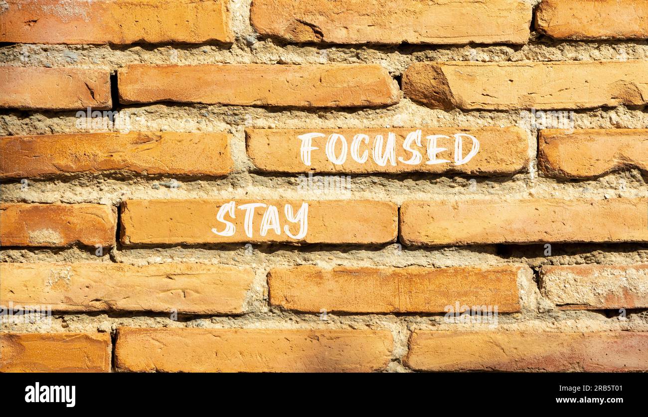 Stay focused symbol. Concept words Stay focused on beautiful brown ...