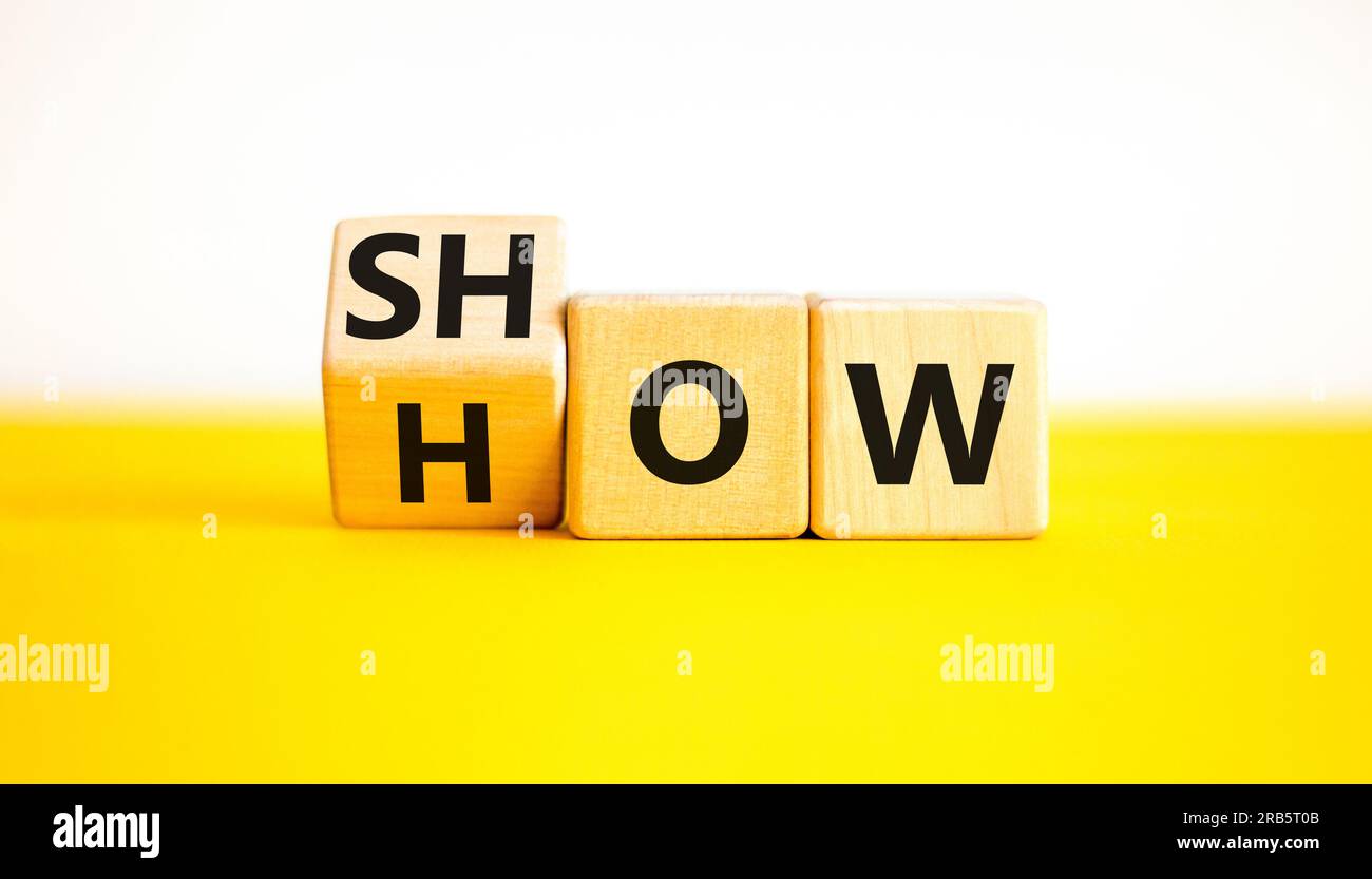 Show how symbol. Businessman turns wooden cubes and changes the word ...