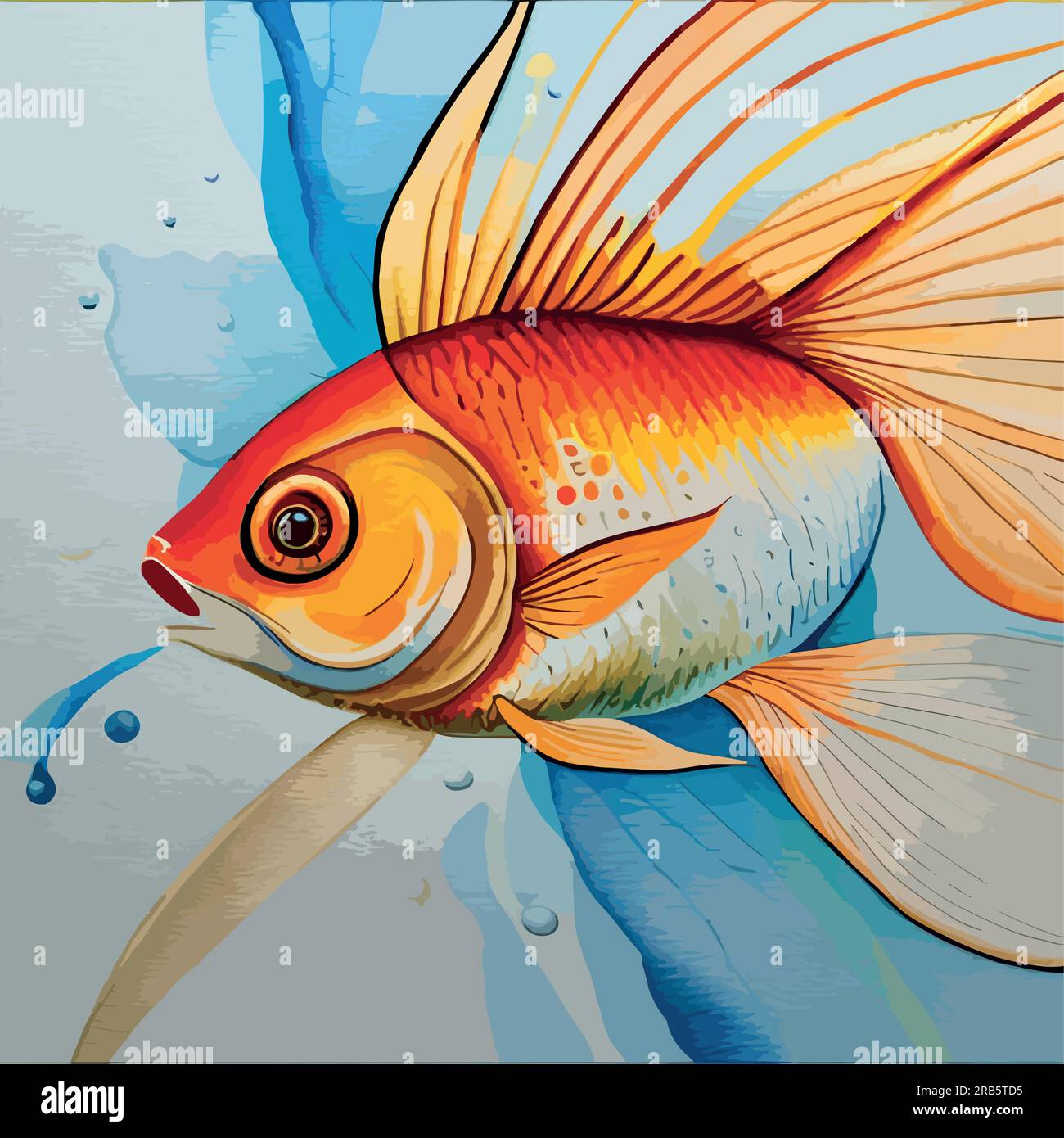 Watercolor fish illustration hi-res stock photography and images - Alamy