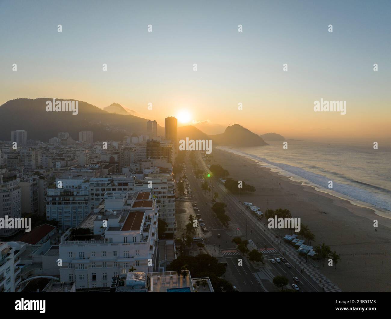 Aerial view of Rio de Janeiro, Copacabana beach. Views. Skyscrapers ...
