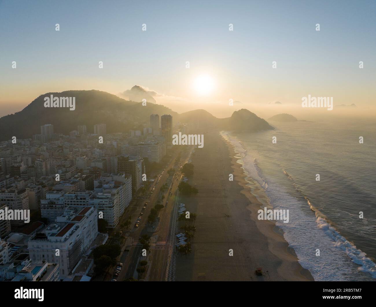 Aerial view of Rio de Janeiro, Copacabana beach. Views. Skyscrapers ...