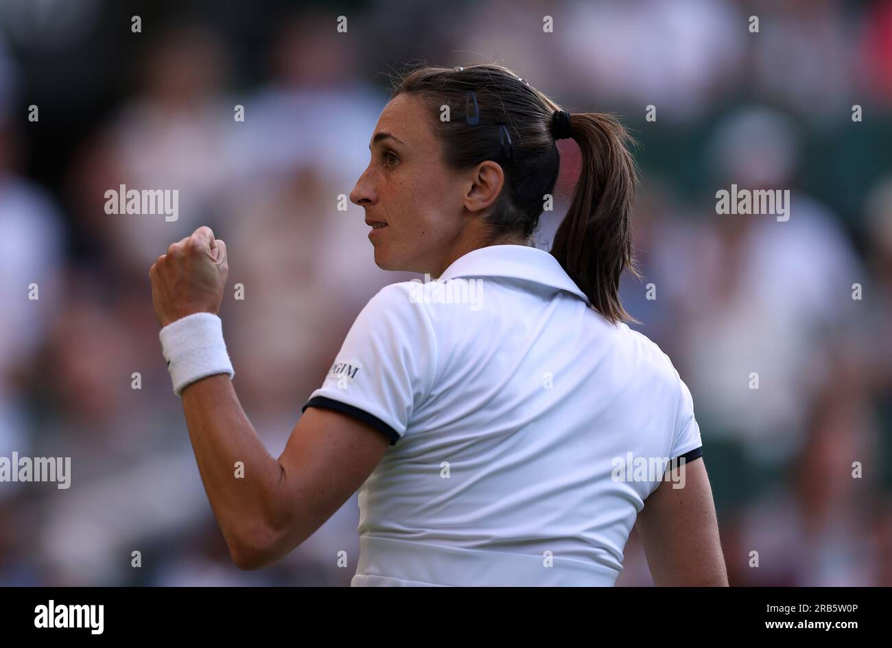 Petra Martic reacts during her match against Iga Swiatek (not pictured ...