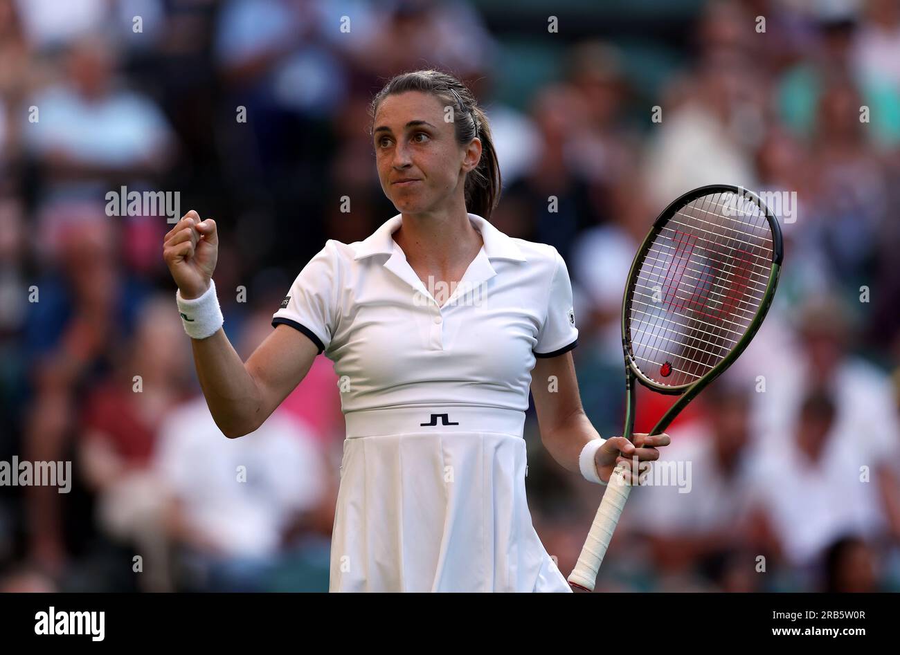 Petra Martic reacts during her match against Iga Swiatek (not pictured ...