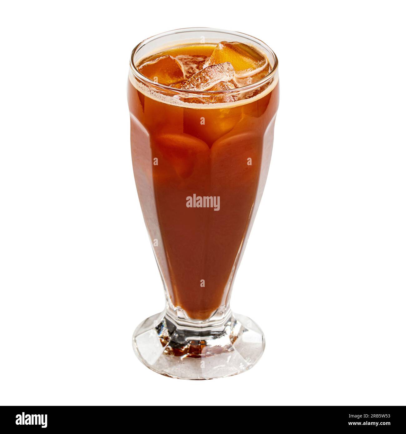 Isolated glass of cold black coffee with ice Stock Photo - Alamy