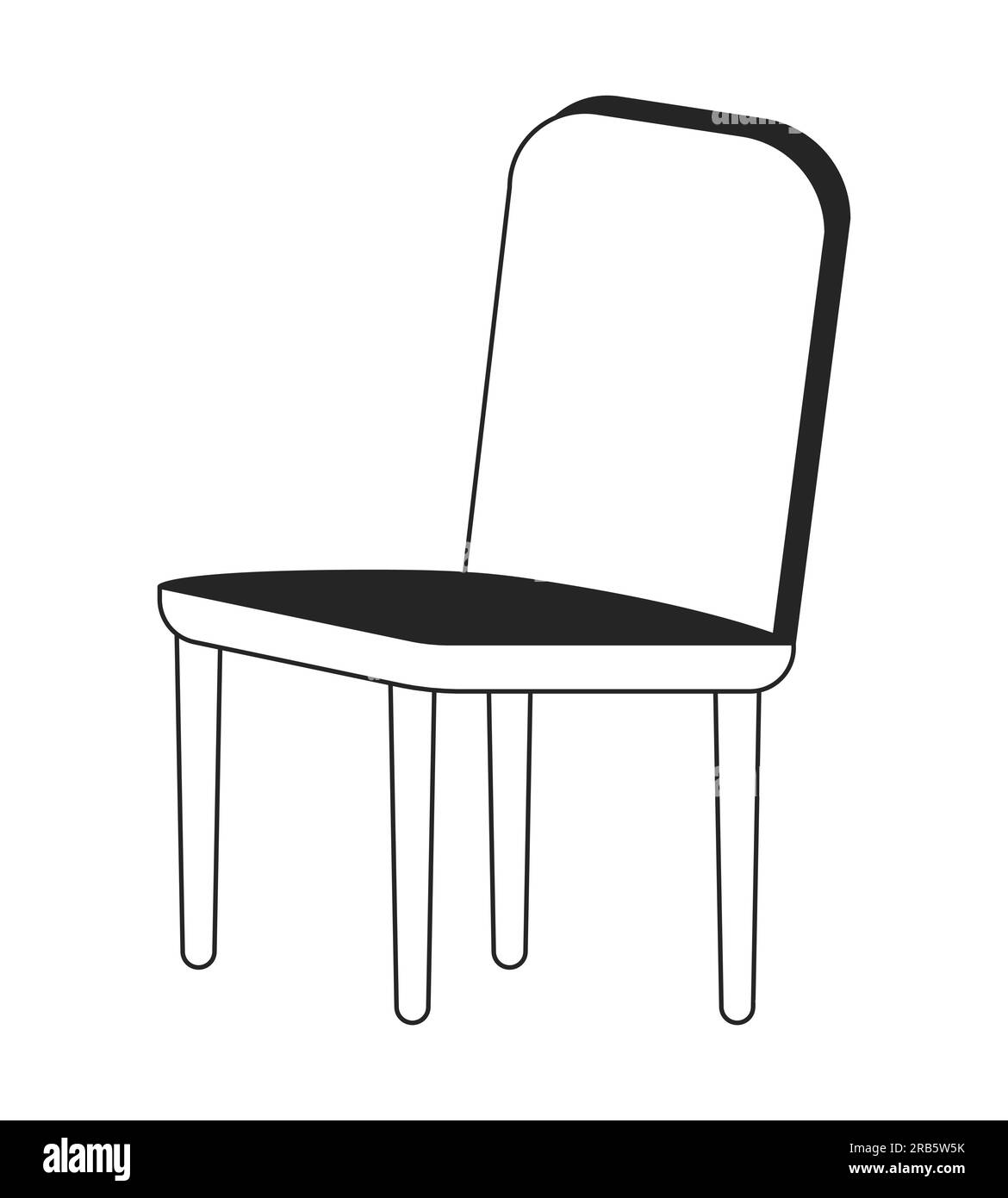 Comfortable Office Chair Flat Monochrome Isolated Vector Object Stock