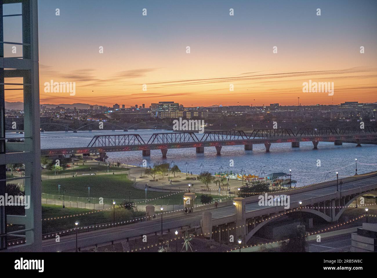 Bridge on Tempe Lake Arizona Stock Photo - Alamy