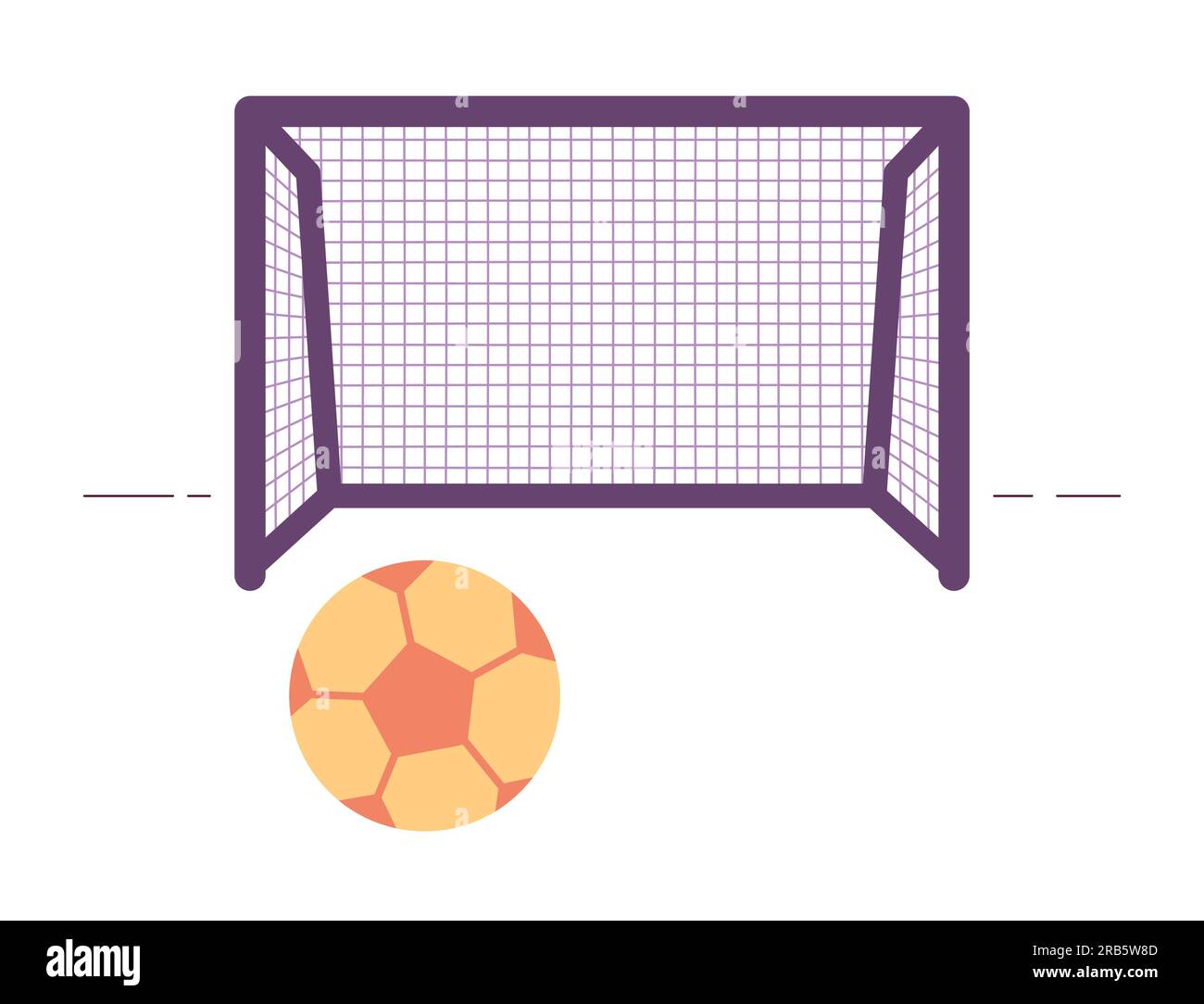 Gate and soccer ball semi flat colour vector object Stock Vector Image ...