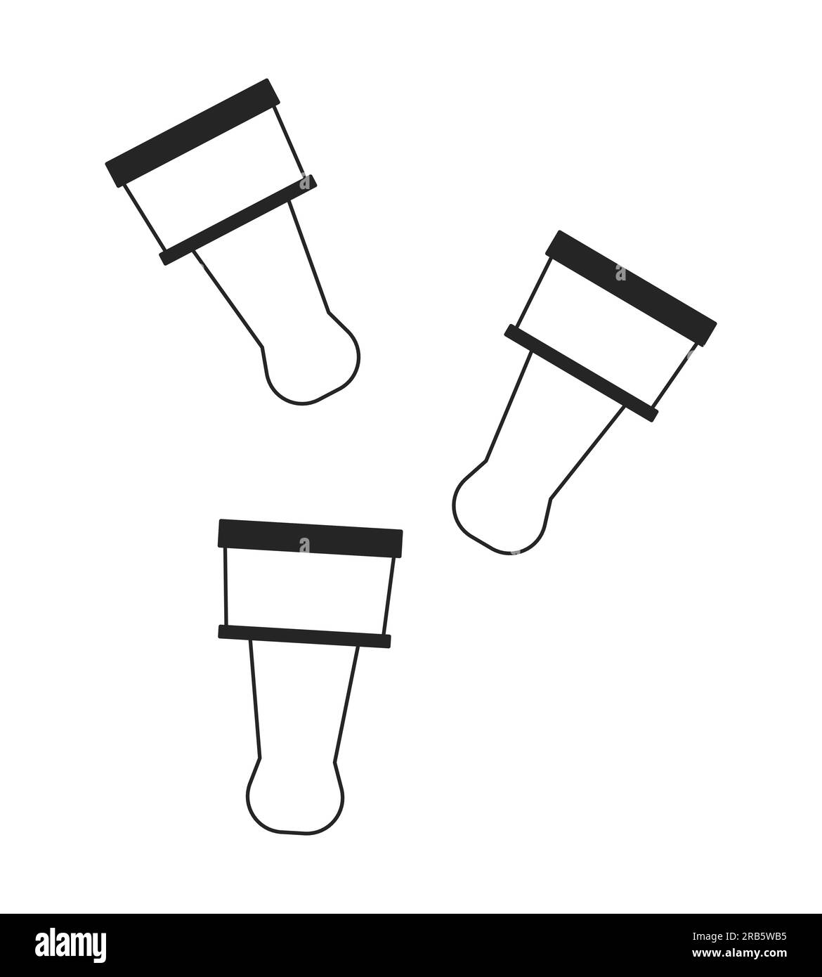 Binder Clip Flat Monochrome Isolated Vector Object Stock Vector Image