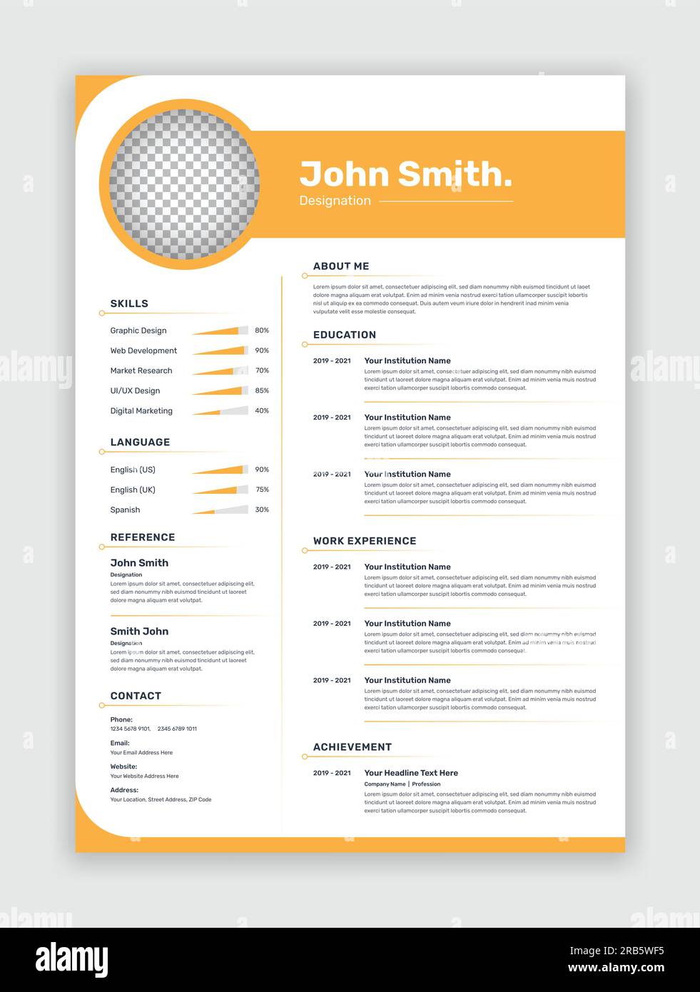Simple cv template hi-res stock photography and images - Alamy