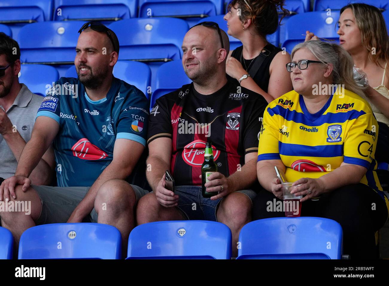 Warrington Wolves fans wear their Retro Shirts during the Betfred Super ...