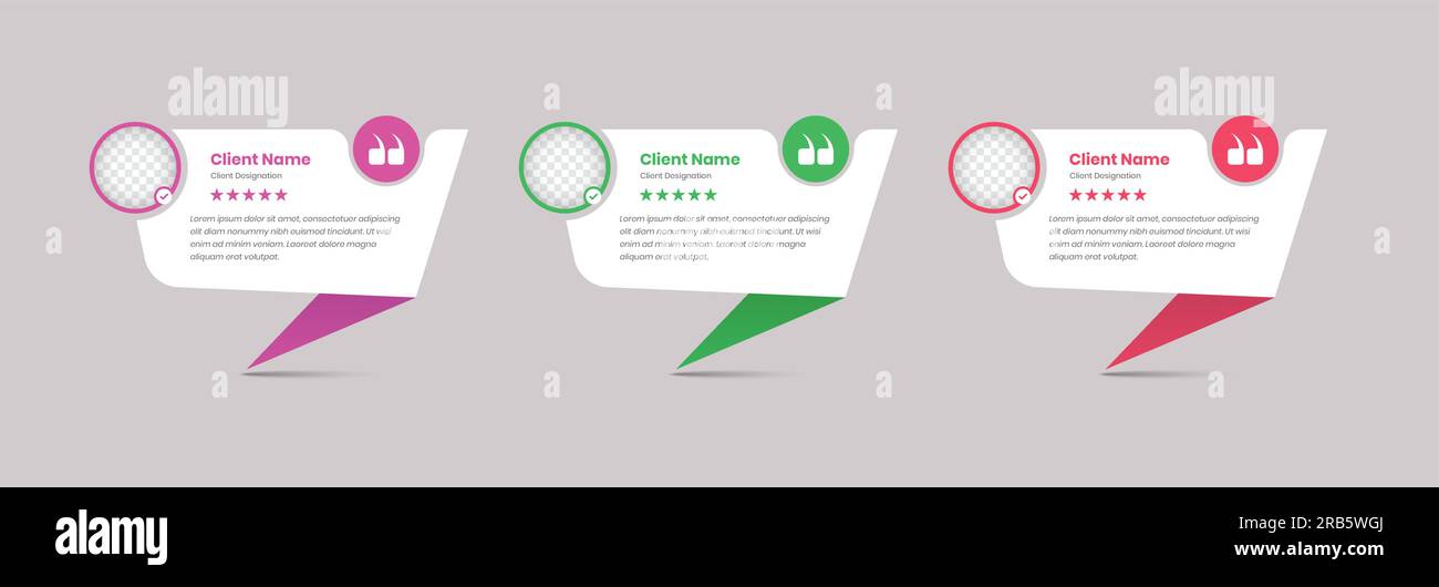 Simple client feedback card with avatar and rating star on abstract ...