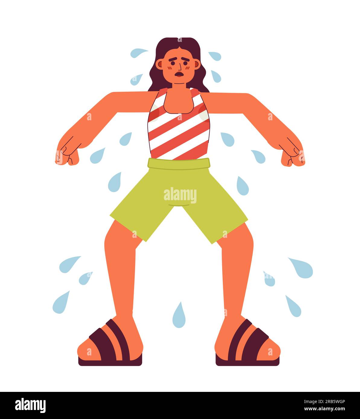 Excessive sweating in summer flat concept vector spot illustration ... Excessive sweating in summer flat concept vector spot illustration ...