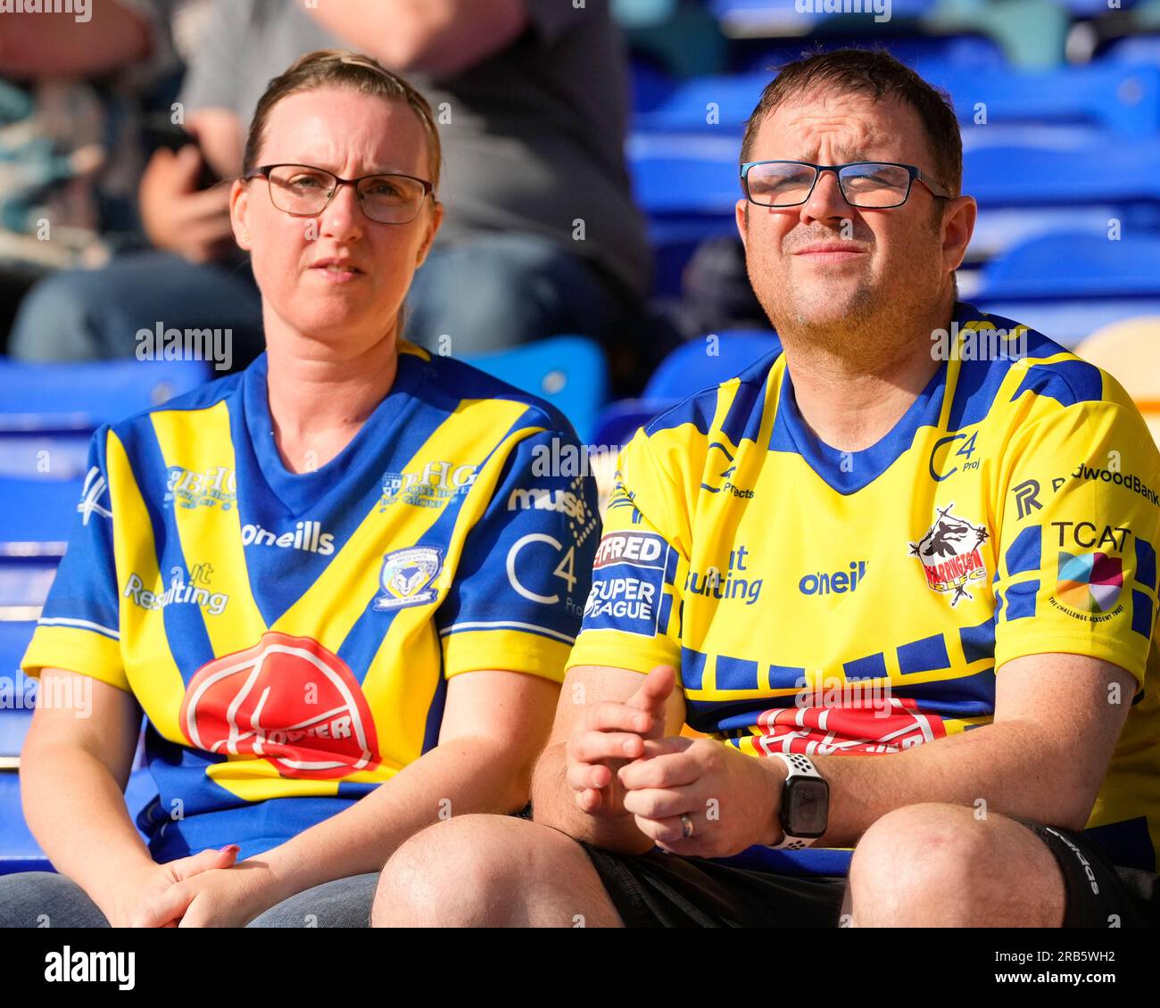 Warrington Wolves fans wear their Retro Shirts during the Betfred Super ...