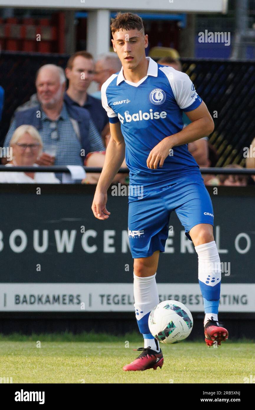 Axel, Netherlands. 07th July, 2023. Gent's Keegan Jelacic pictured in ...
