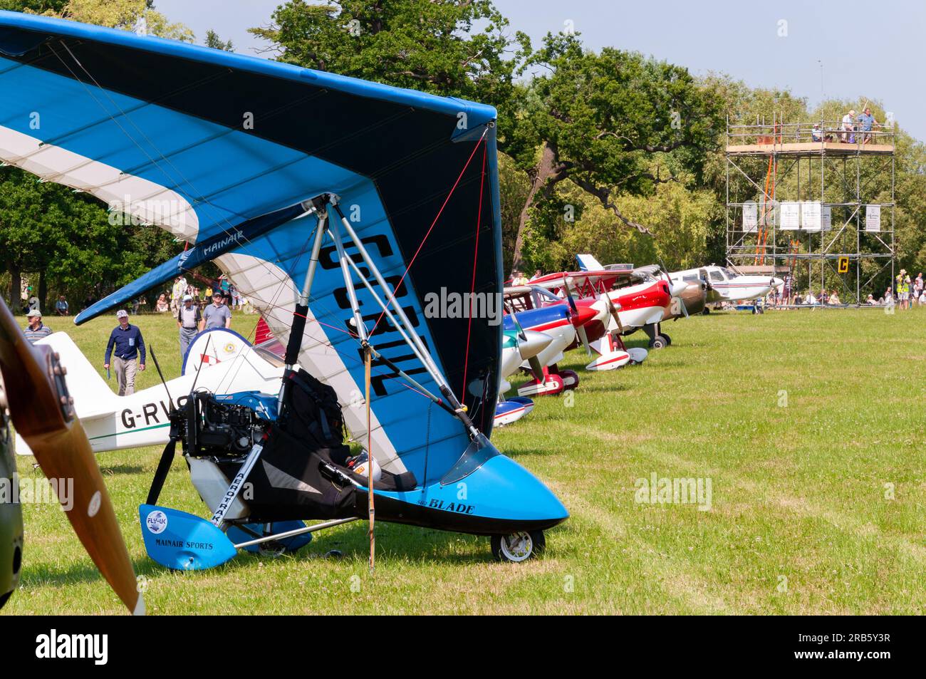 Parked planes in the grounds of Heveningham Hall including Ultralight ...