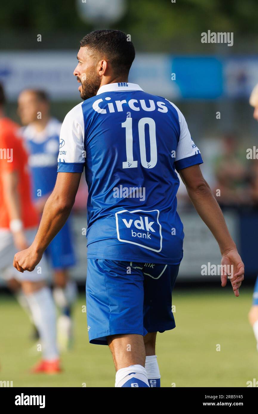 Axel, Netherlands. 07th July, 2023. Gent's Tarik Tissoudali pictured in ...