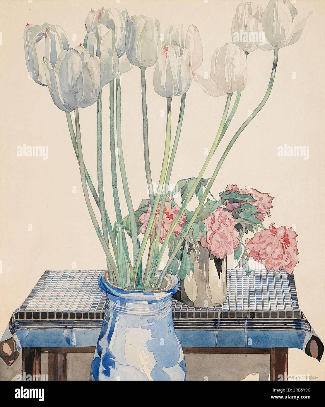 White tulips by Charles Rennie Mackintosh Stock Photo - Alamy