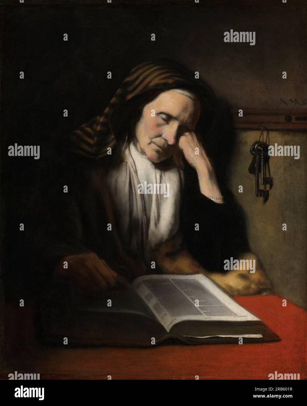 Old woman dozing nicolaes maes hi-res stock photography and images - Alamy