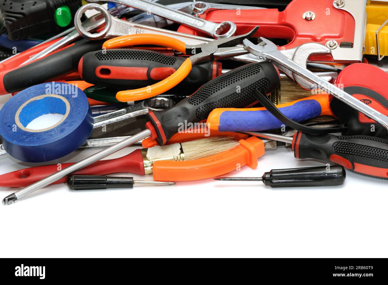 set tools isolated on white background Stock Photo - Alamy