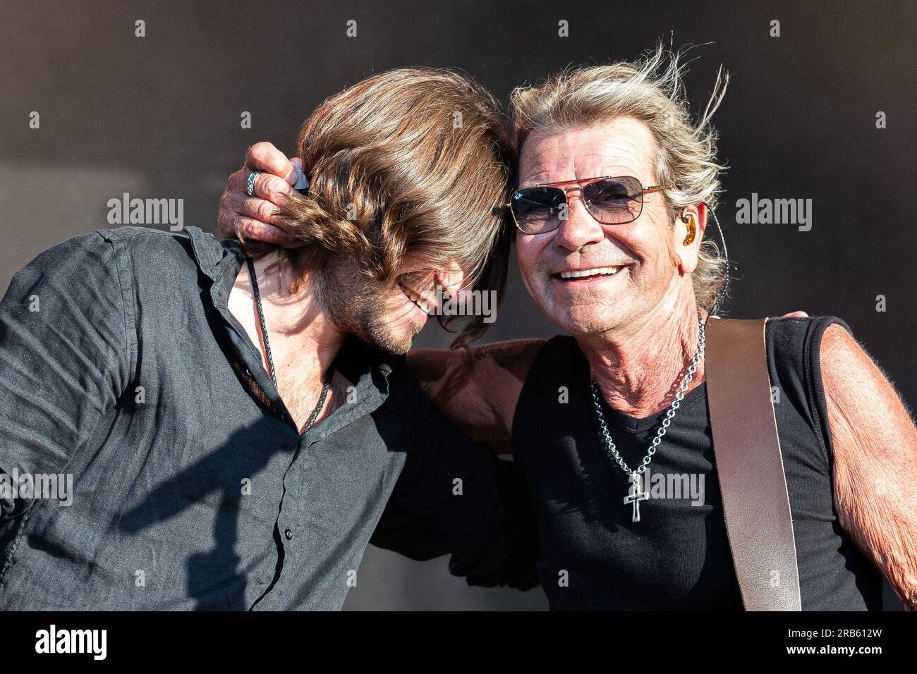 Wunstorf, Germany. 07th July, 2023. Singer Matthias Reim (r) performs ...
