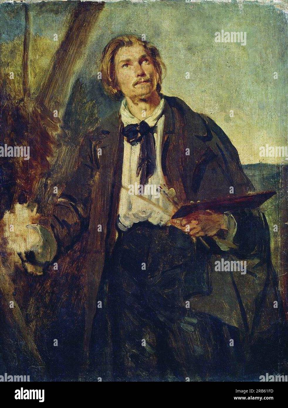 Portrait of Artist Alexander Popov 1850 by Konstantin Makovsky Stock ...