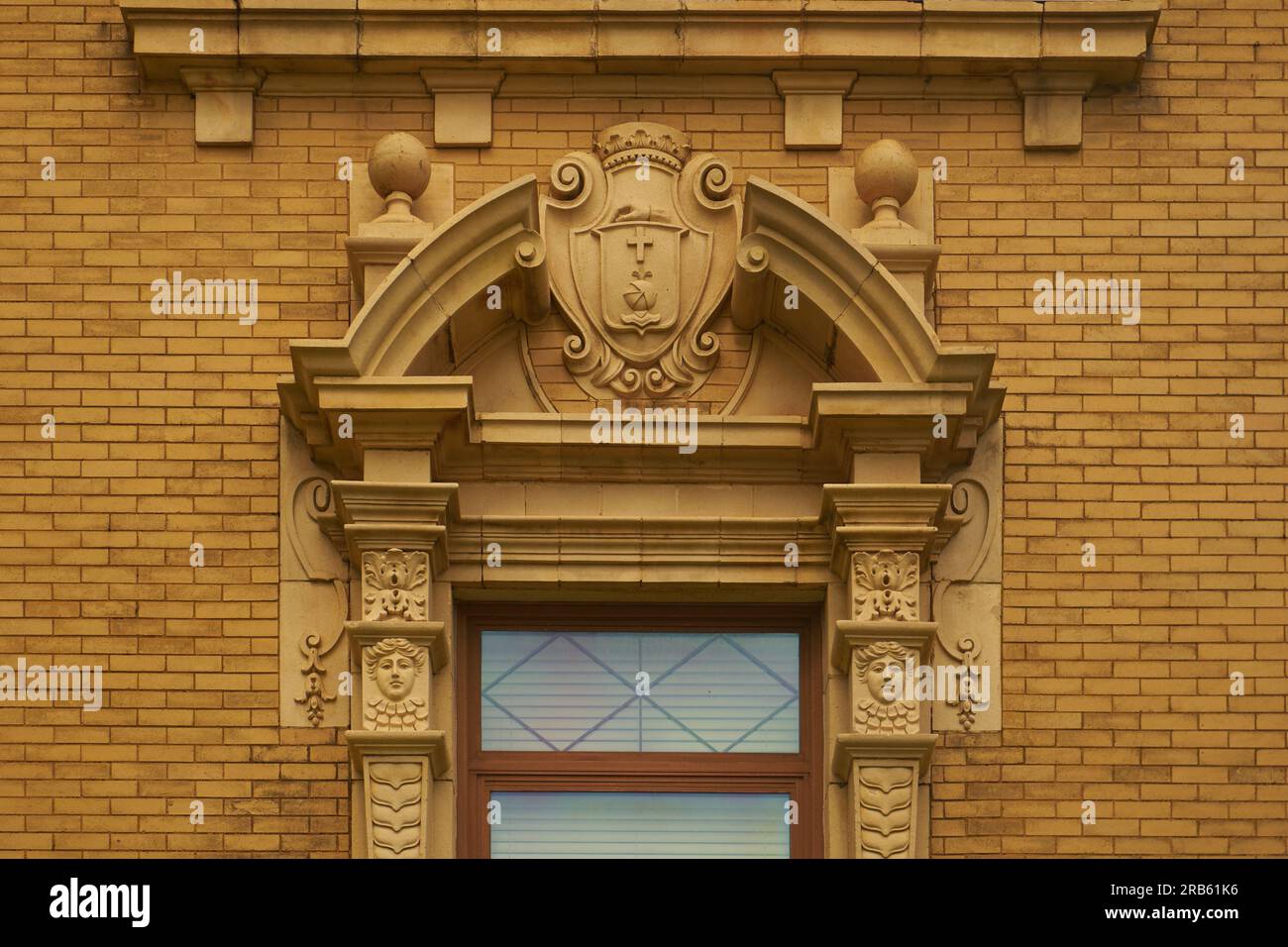 Close-up of window reliefs at the Pensacola Museum of History Stock ...
