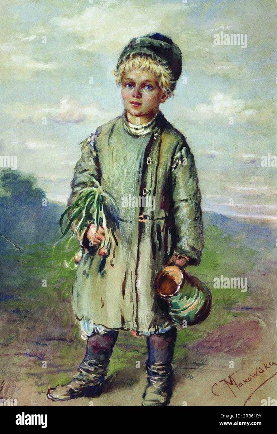 Peasant Boy 1880 by Konstantin Makovsky Stock Photo - Alamy