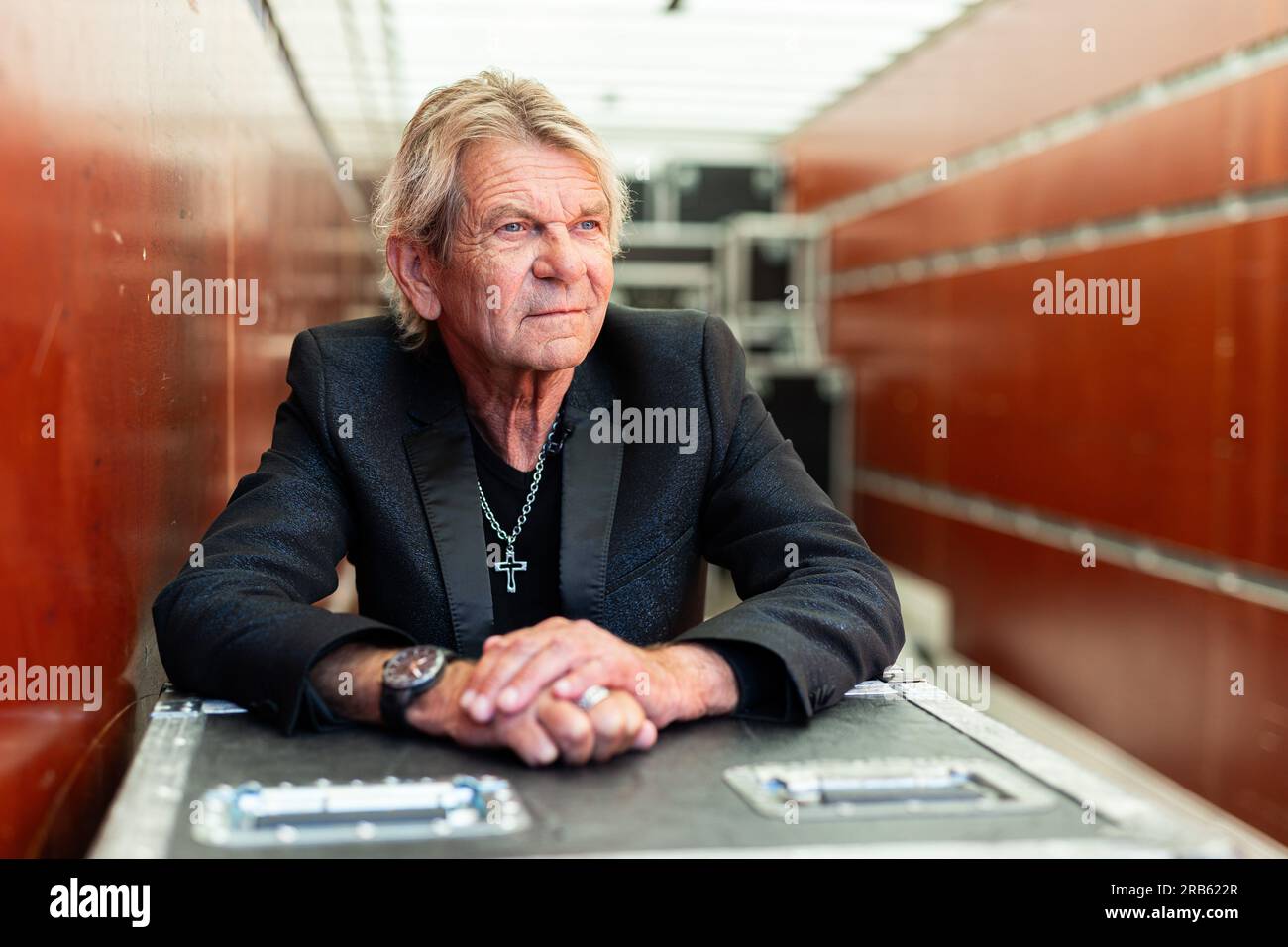 Wunstorf, Germany. 07th July, 2023. The singer Matthias Reim poses ...