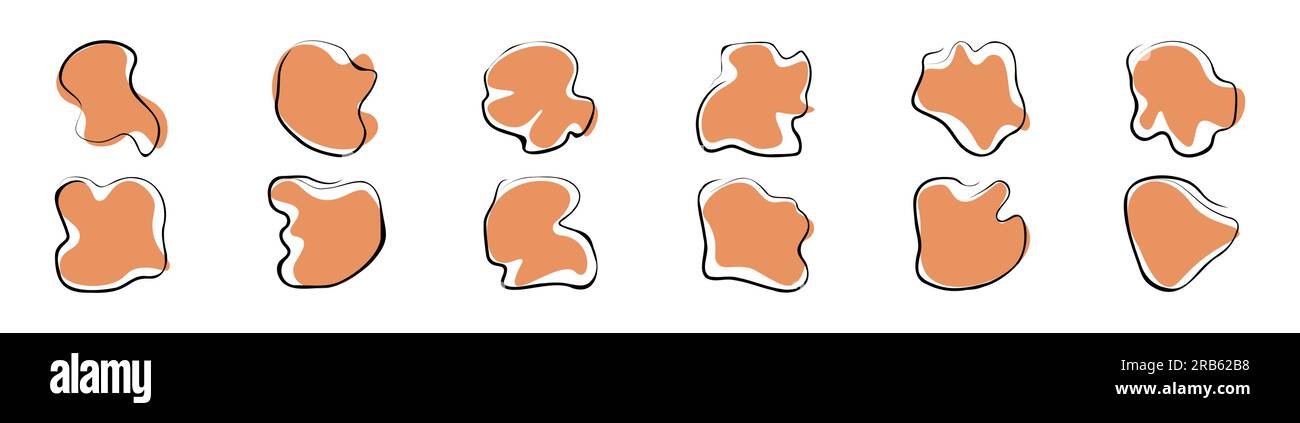 Abstract shape organic banner design element. Set of graphic elements ...