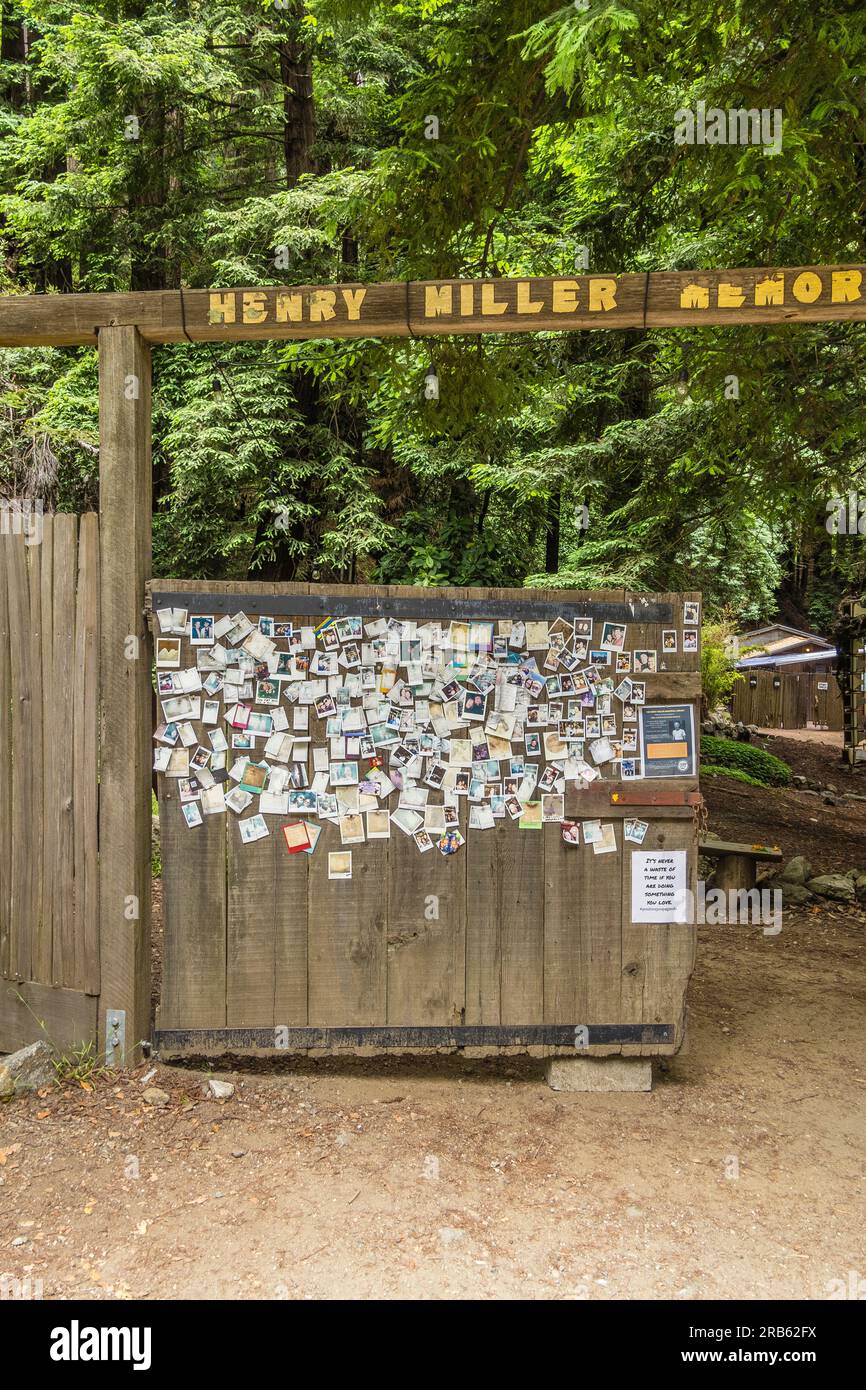 Snapshot display on the entry gate at the entrance to Henry Miller ...