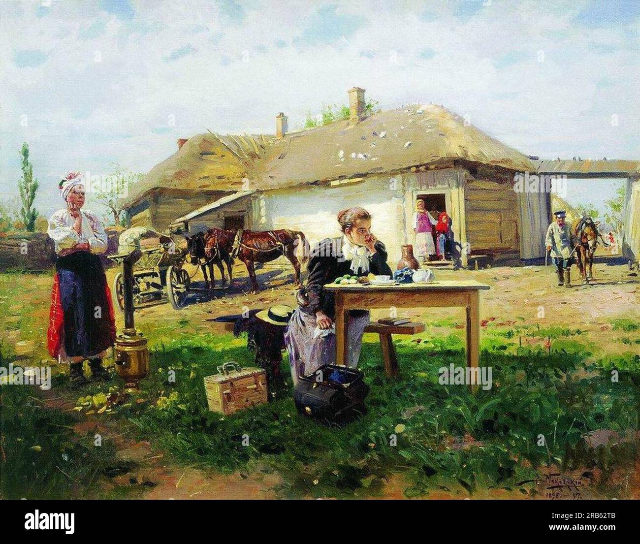 Arrival of a School Mistress in the Countryside 1896 - 1897; Russian ...