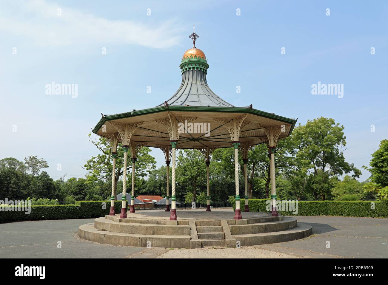 Victorian era bandstand at Mesnes Park in Wigan Stock Photo - Alamy