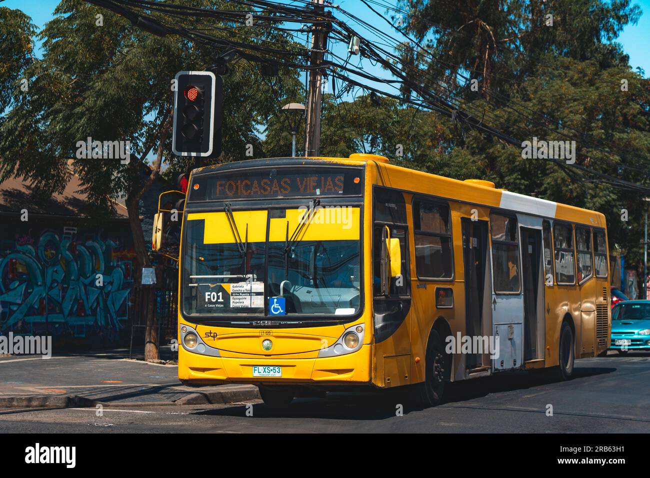 Santiago, Chile - March 16 2023: A public transport Transantiago, or ...