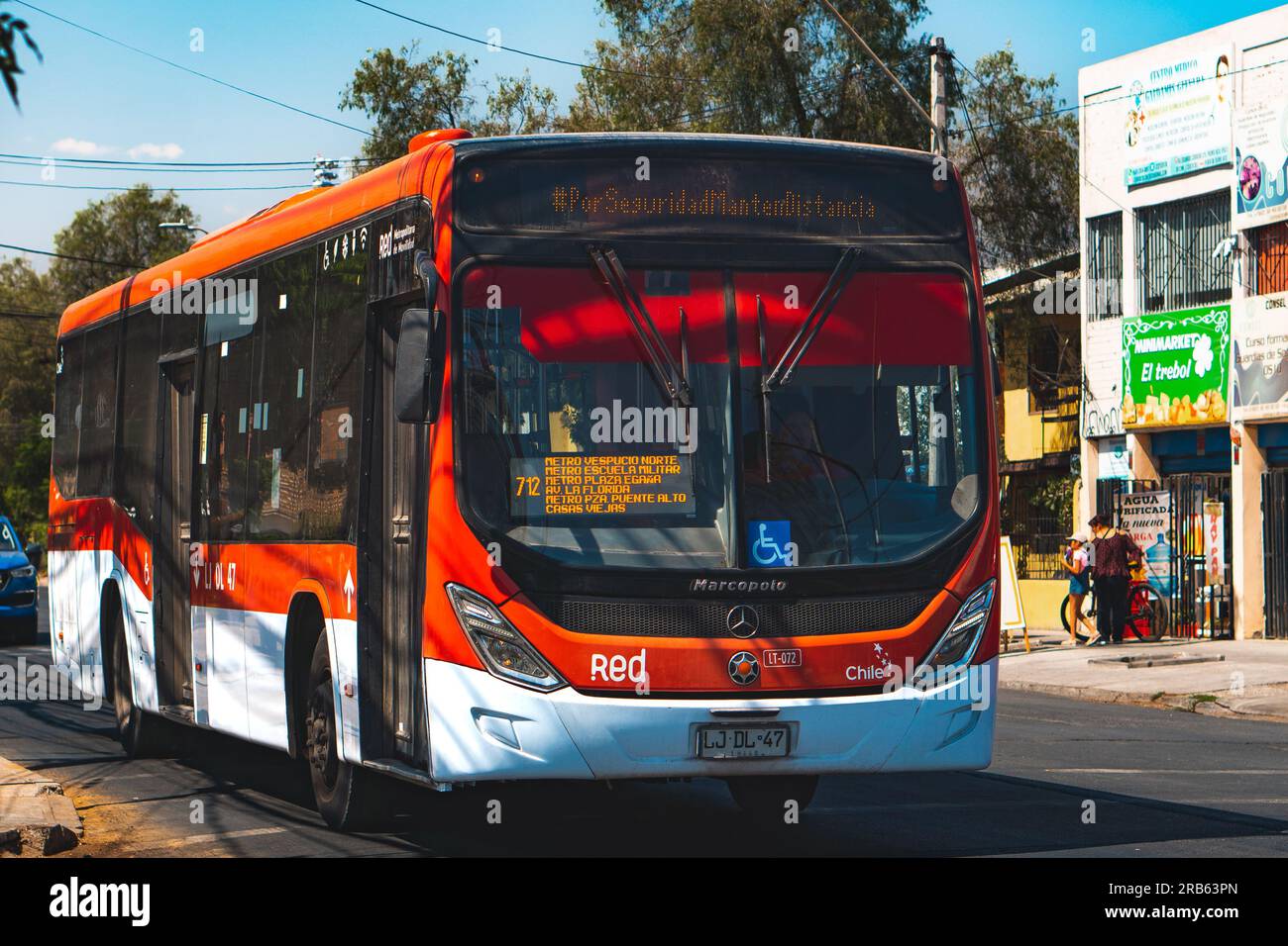 Santiago, Chile - March 16 2023: A public transport Transantiago, or ...