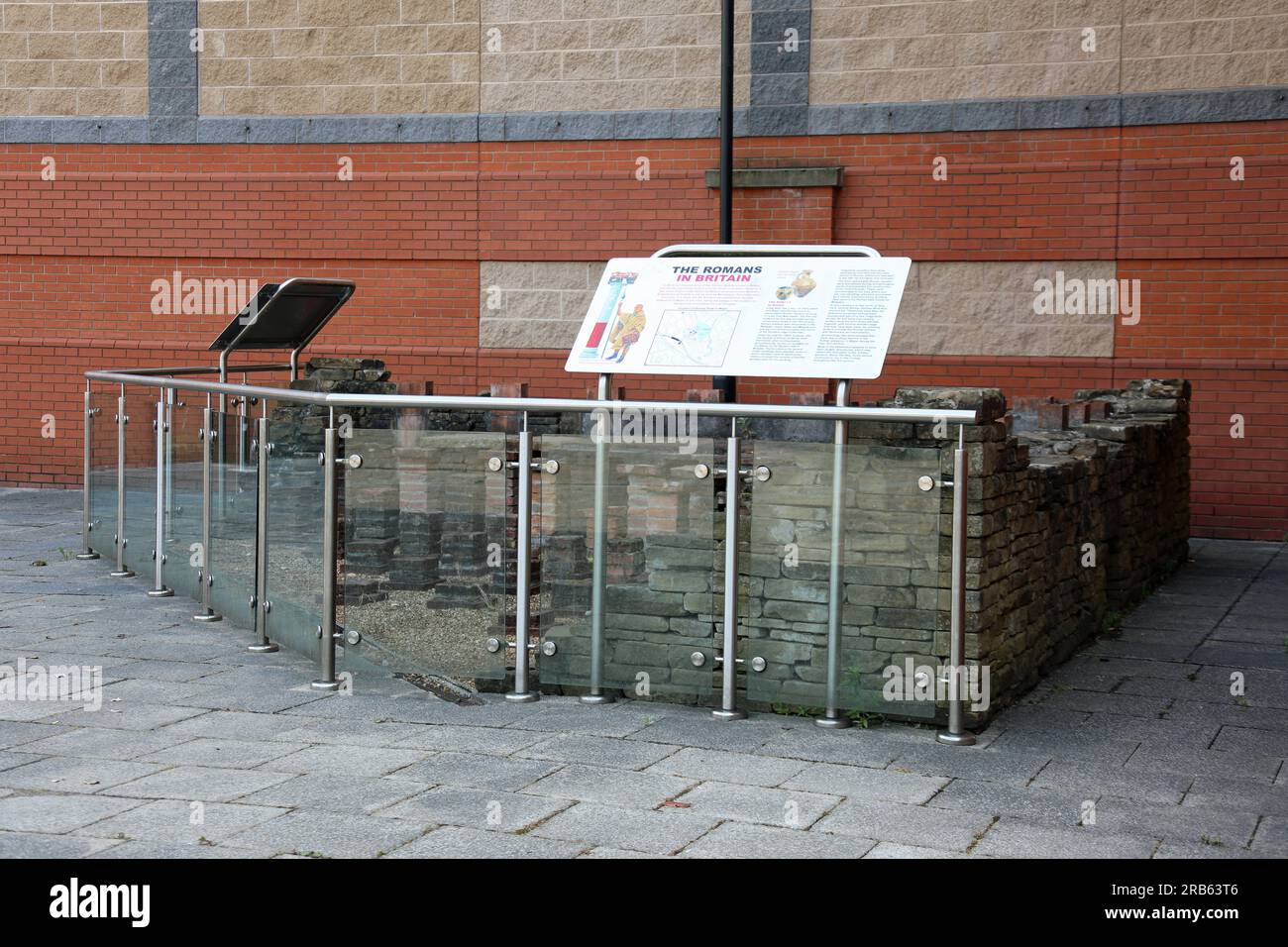 Tourist information display about the Romans at Wigan in Northern ...